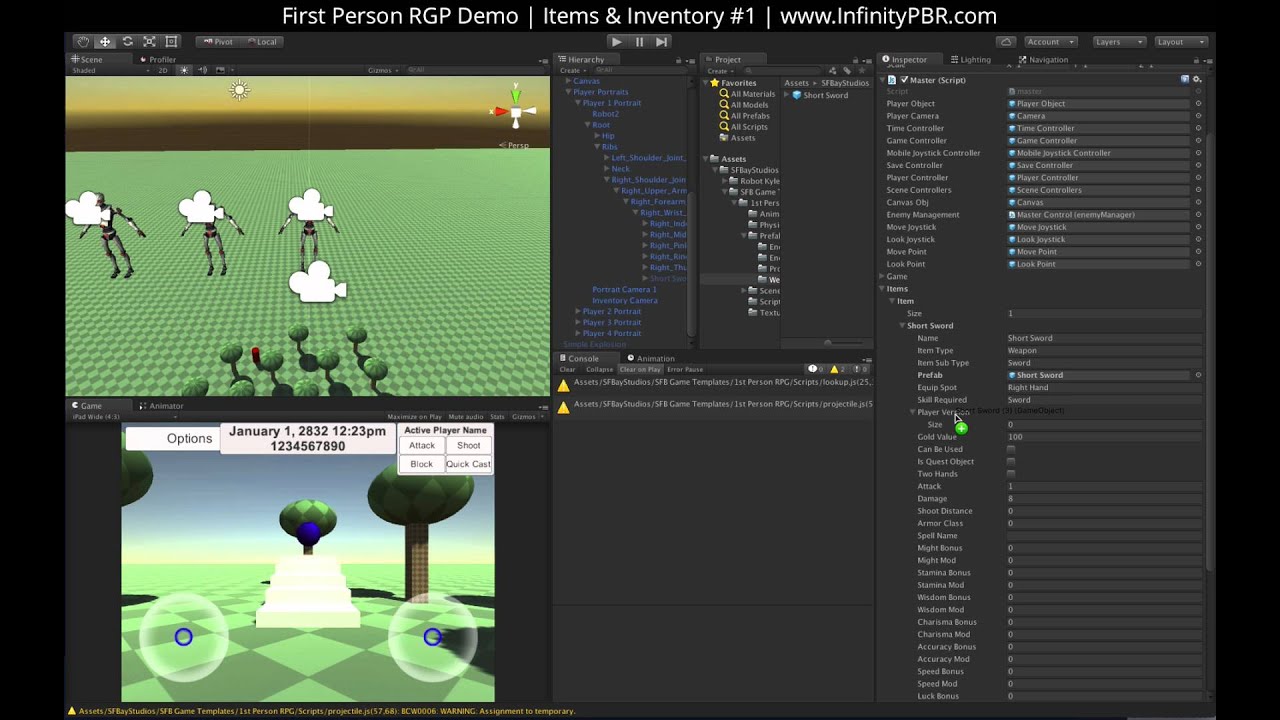 InfinityPBR.com | First Person RPG Tutorial Series - Items & Inventory #1