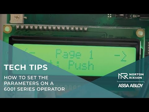 How to set the parameters on a 6001 Series Operator - Technical Product Support