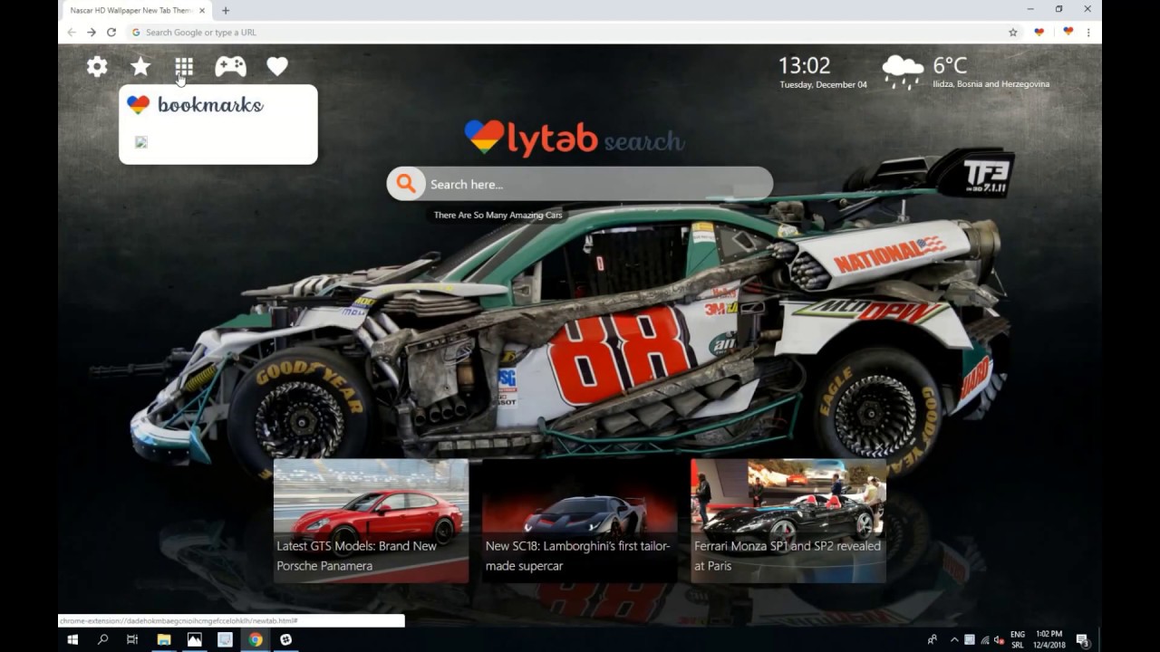 Nascar HD Wallpaper New Tab Theme