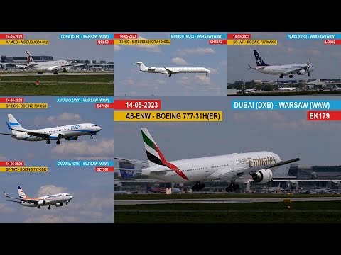Przyloty i odloty samolotów - Lotnisko Chopina Warszawa - Plane Spotting at Chopin Airport #17 (4K)