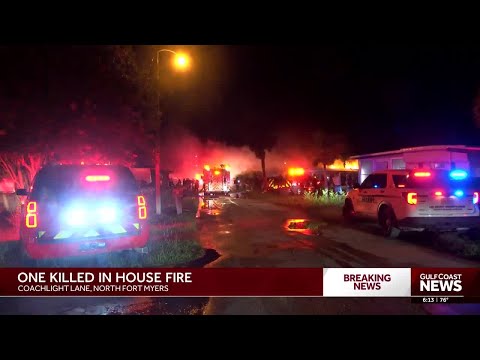One person killed after fire ignites mobile home along Coachlight Lane in North Fort Myers
