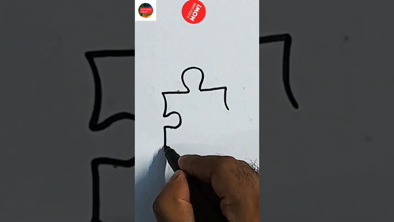 Draw a simple puzzle piece using these simple steps #shorts #ashortaday Canvassing Passion