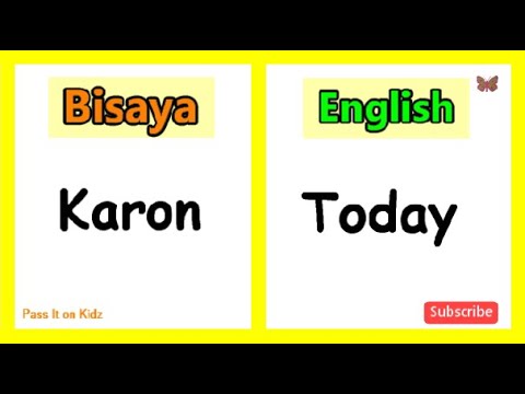 Common Bisaya Words with English Translation / Learn to Speak Bisaya