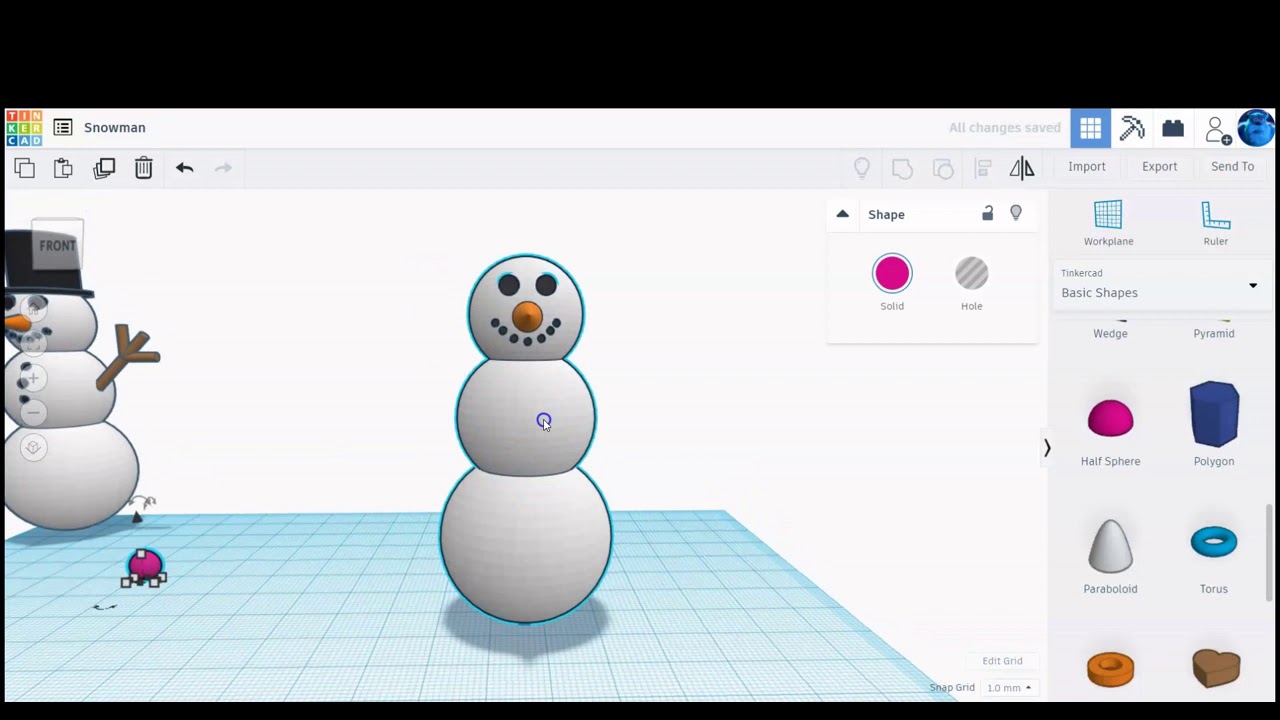 TinkerCAD   Snowman