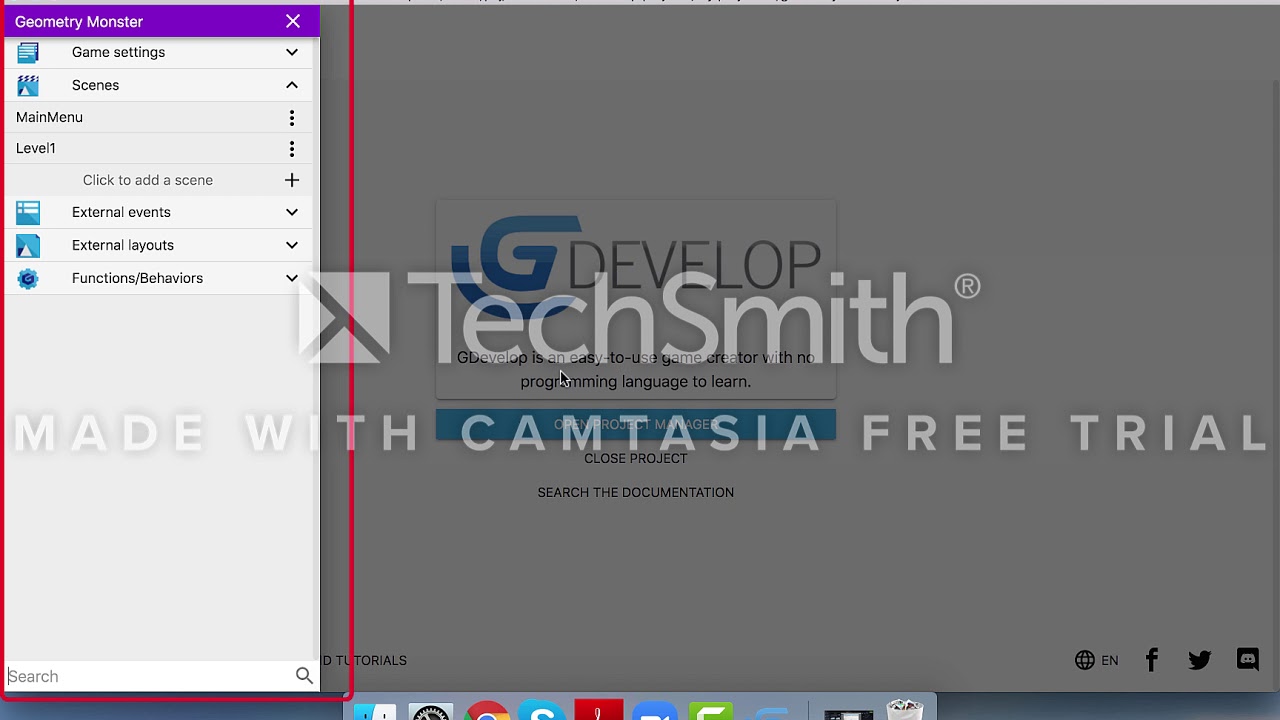 GDevelop: Quick tour of the interface