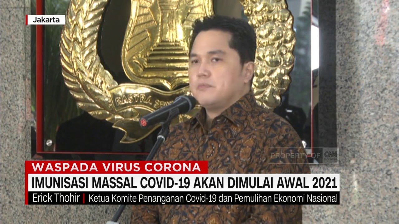 Erick Thohir: Program Imunisasi Massal Covid-19 Dimulai Januari 2021