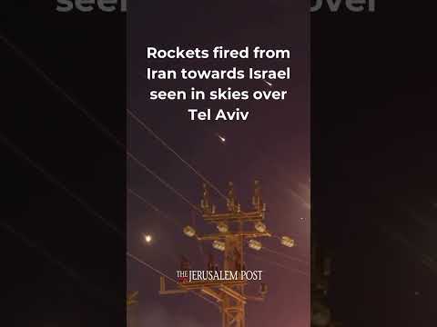 Rockets fired from Iran toward Israel spotted in the skies over Tel Aviv