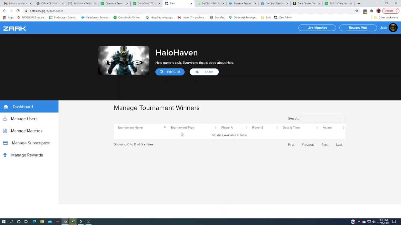 Club Dashboard Overview