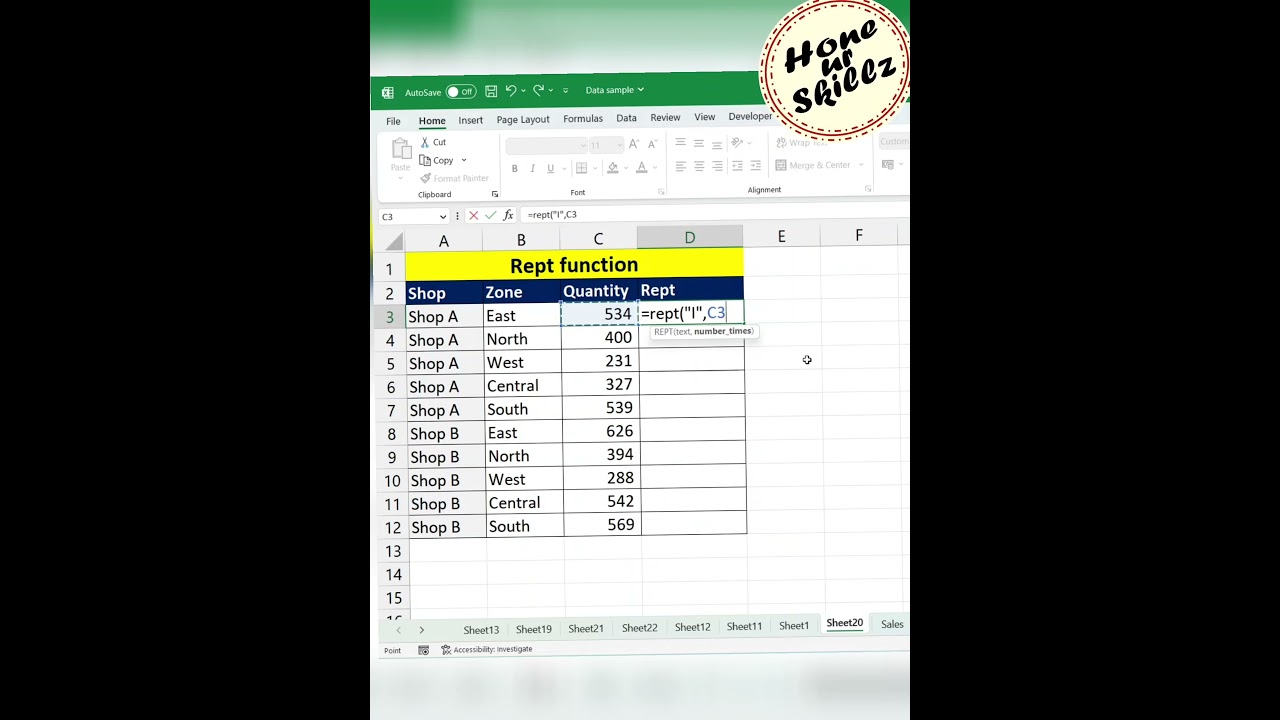 Tally marks - Rept function  #short #shorts #excel #trending #exceltutorial #chart