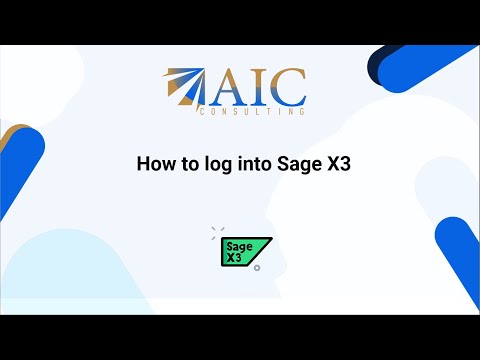 How To Log Into Sage X3