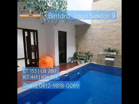 Rumah Di Jual Mewah Minimalis Furnished Kolam Renang Di Bintaro Jaya Sektor 9 Harga 4,5 M Nego