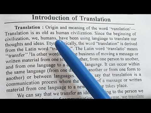 Translation, meaning, definition, importance, history, renowned translators (4th semester)unit- I
