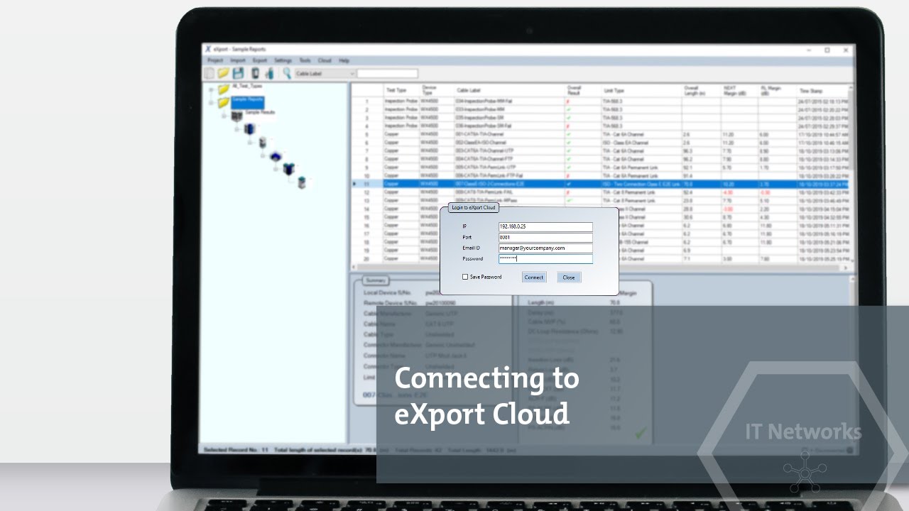 Connecting to eXport Cloud