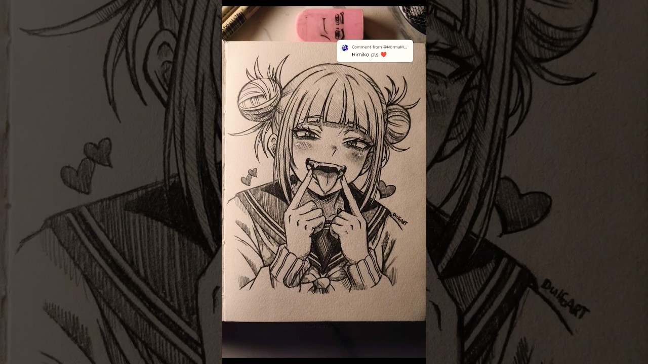 How to draw Himiko Toga #myheroacademia #himikotoga #anime #drawing #art #sketch #animeart #shorts