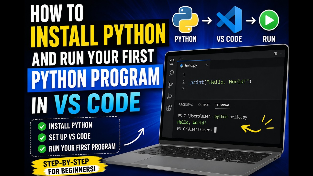 How to Install Python and Run Your First Python Program in VS Code Complete Beginner Tutorial (2026)