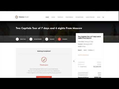 Travel Tour - (2) Online payment (Paypal)