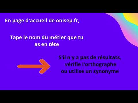 Un métier de A à Z sur ONISEP fr