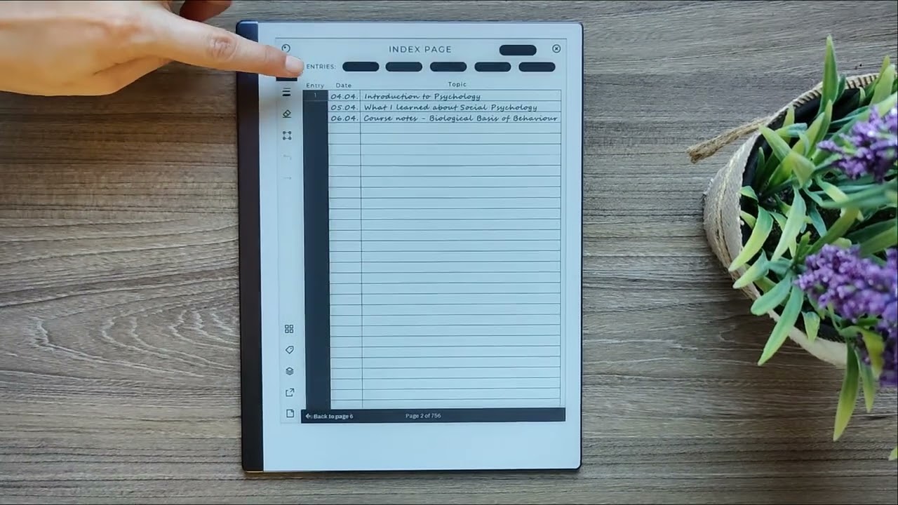 Digital Notebook for reMarkable 2 - Hyperlink Navigation Showcase