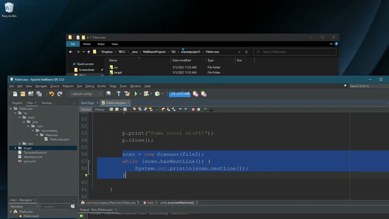 CS162 Java = File Output Without Overwriting = Part 6