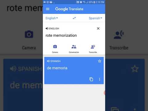 Rote memorization meaning in Hindi Spanish English