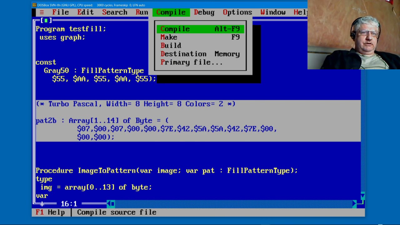 ✅  Turbo Pascal Custom Fill Patterns  Day 52