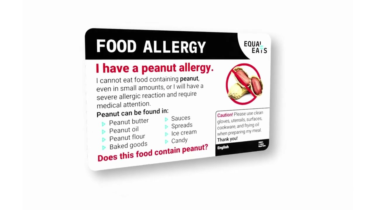 Peanut Allergy Card
