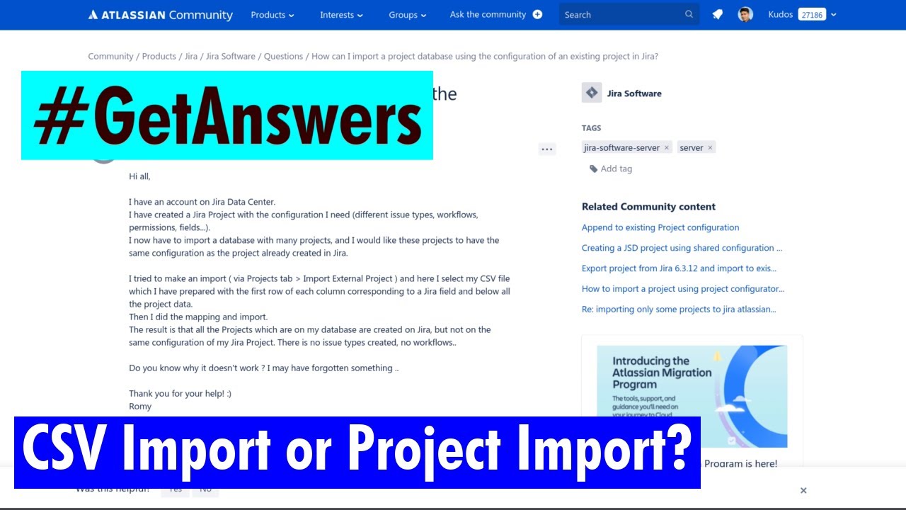 GetAnswers - CSV Import or Project Import
