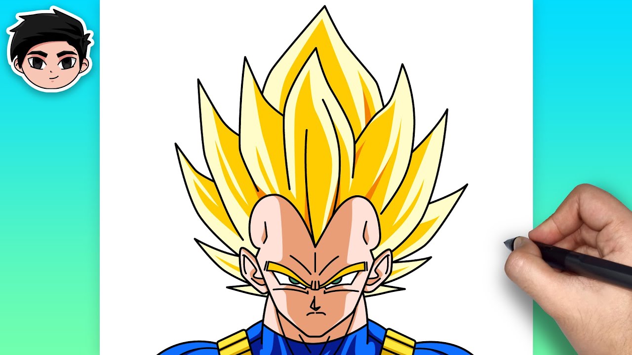 How To Draw VEGETA Super Saiyan | Dragon Ball - For Beginners Easy Step By Step Tutorial