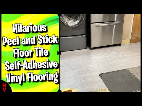 Hilarious Peel and Stick Floor Tile Self-Adhesive Vinyl Flooring || MumblesVideos Product Review