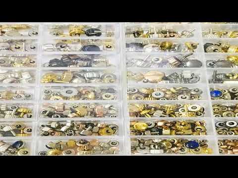 150-160pcs/Box Watch Crown Spare Parts, Silver Bronze Copper Assorted Watch Crown Parts Replacement