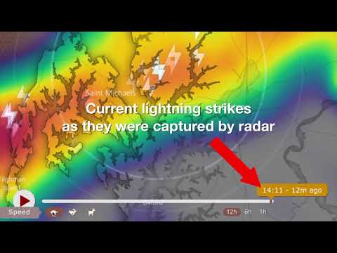 Windy Radar now shows current lightning strikes