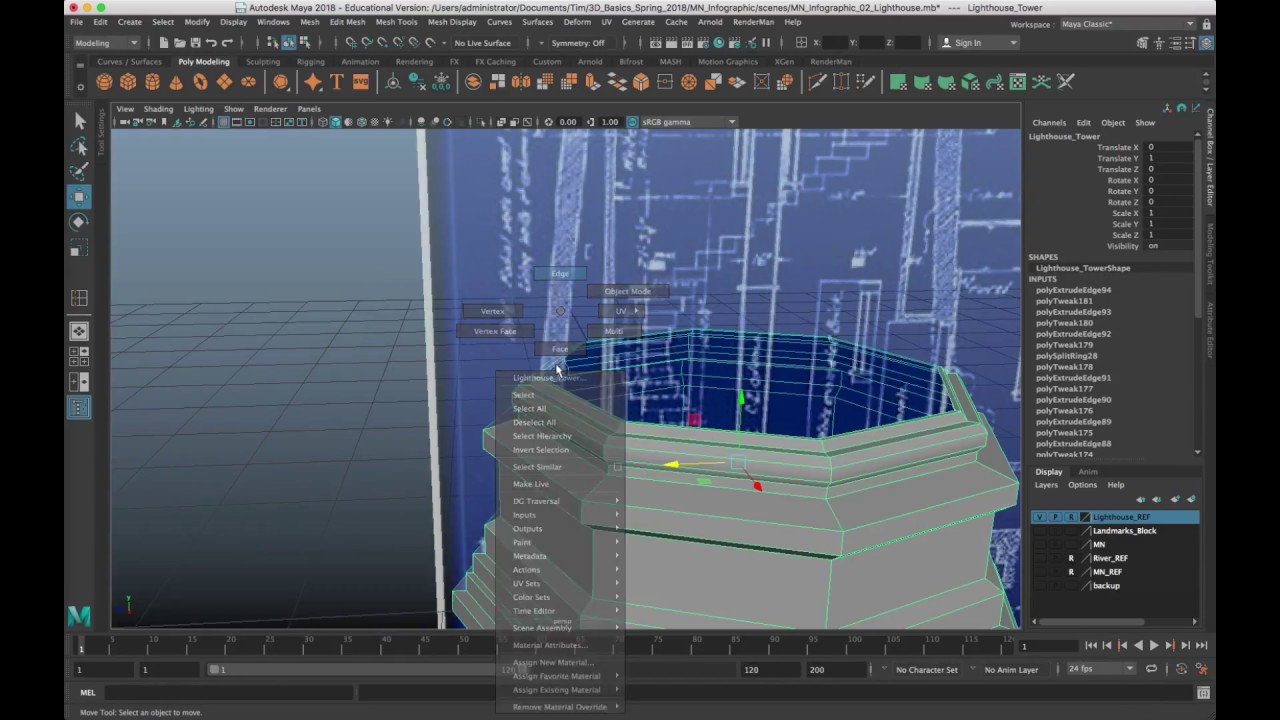 3D Basics in Maya - Modeling a Lighthouse