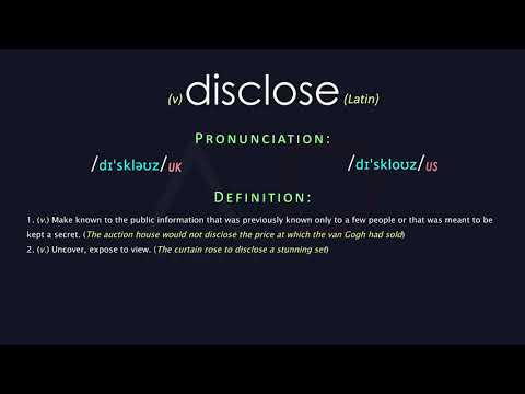 Disclose Meaning And Pronunciation | Audio Dictionary