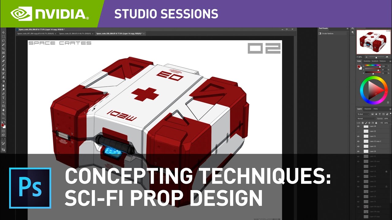 Designing Sci-Fi Objects/Props in Adobe Photoshop w/ Ben Mauro | NVIDIA Studio Sessions