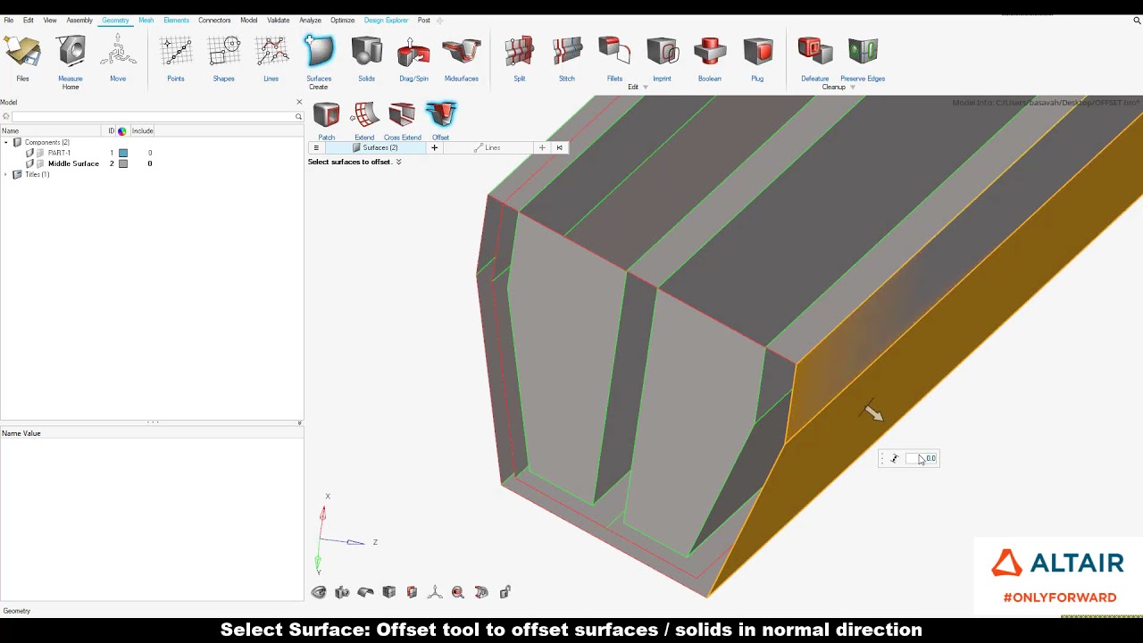 Learn HyperWorks  Interface - Surface Offset