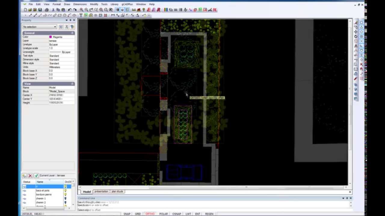 Efficiently hatch terrace space in a landscape CAD drawing