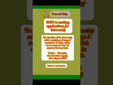 ISRO is inviting applications for Internship