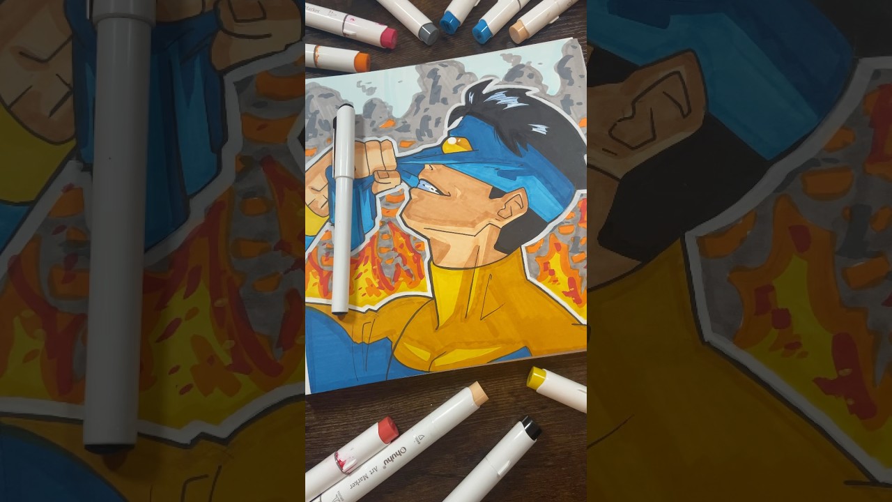 How to colour with Markers! Reference - B0nesjam #invincible #art #fyp #drawing