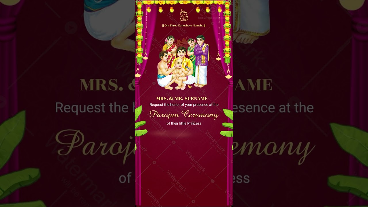 Parojan Ceremony Invitation Video | Ear Piercing Invitation Video Online | EP-02-V