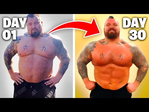 Eddie Hall Shares Abs Change After Month of 100 Situps Every Day