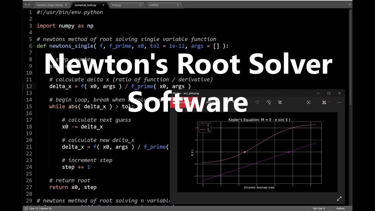 Newton's Root Solver Software | Numerical Methods with Python 2