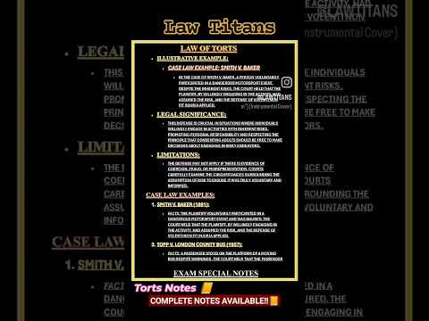 π
LAW OF TORTS βοΈ EXAM SPECIAL NOTES π
#shorts #viral #lawofattraction #law#education #trending #law