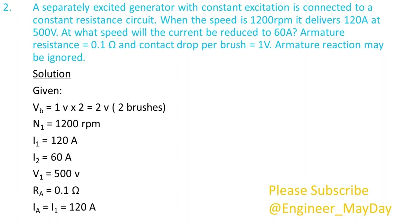 Question Solution on DC Machines