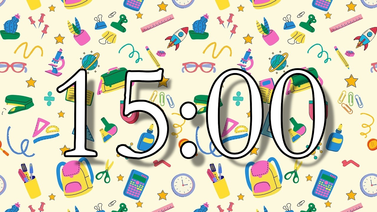 15 Minute Classroom Timer with School Bell Alarm | NO Music