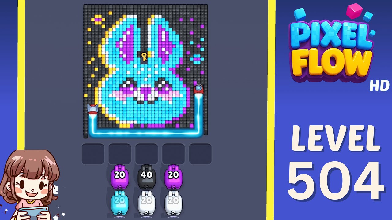 Pixel Flow Level 504 Solution Walkthrough