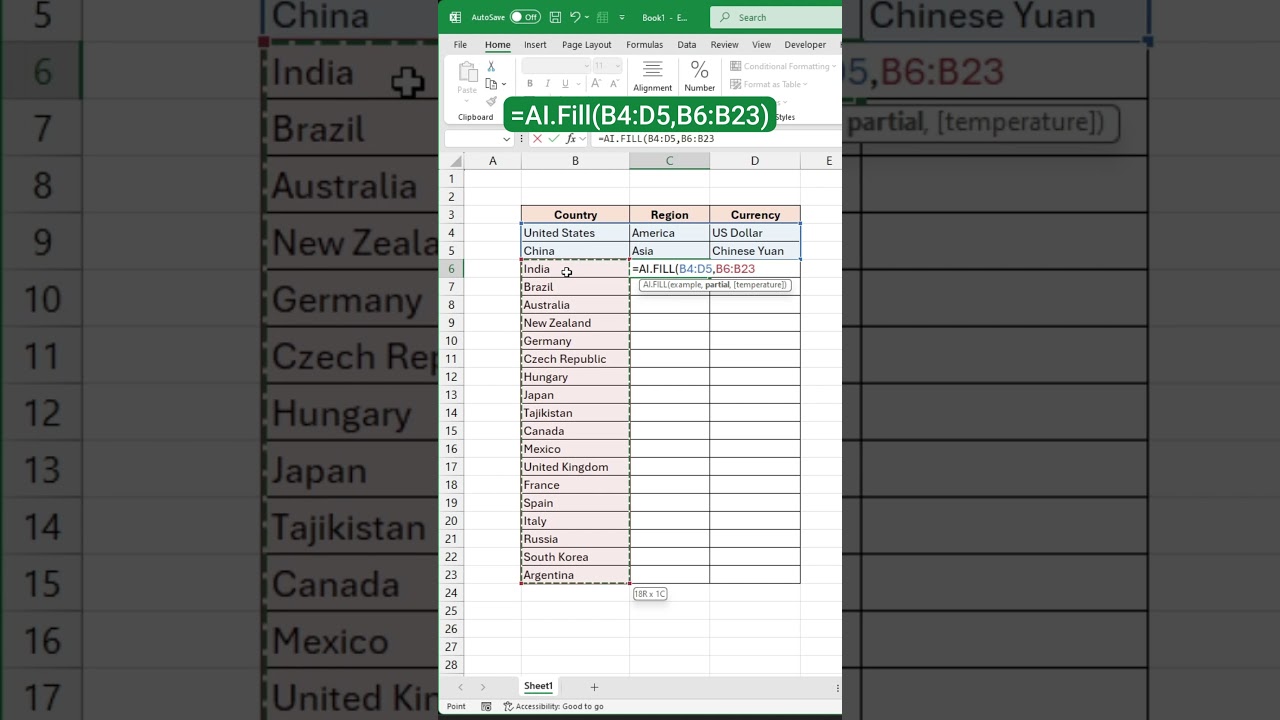 Automatically FILL Your Data with EXCEL's AI Function!