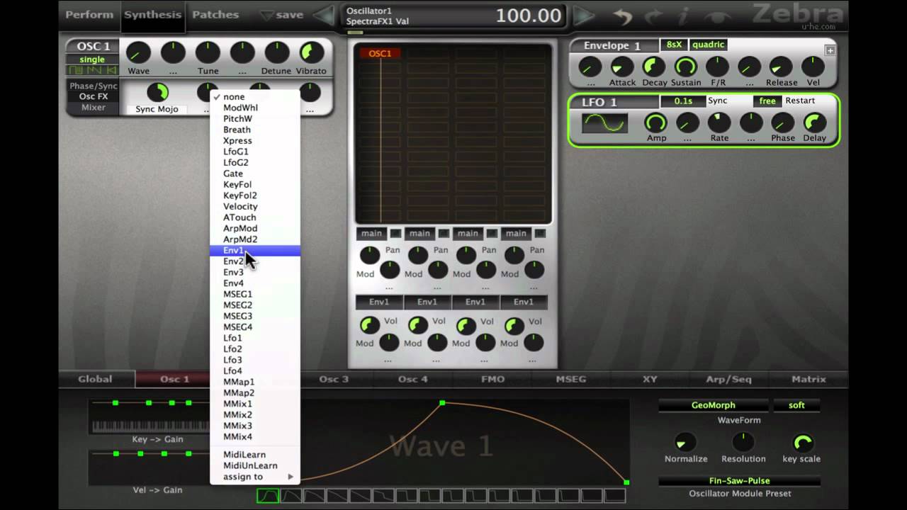 Zebra2 Mini-Tutorial #14 - Spectral FX1: SyncMojo