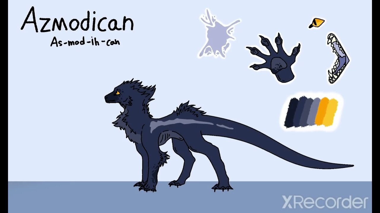 Azmodican OC ref sheet | speed paint |