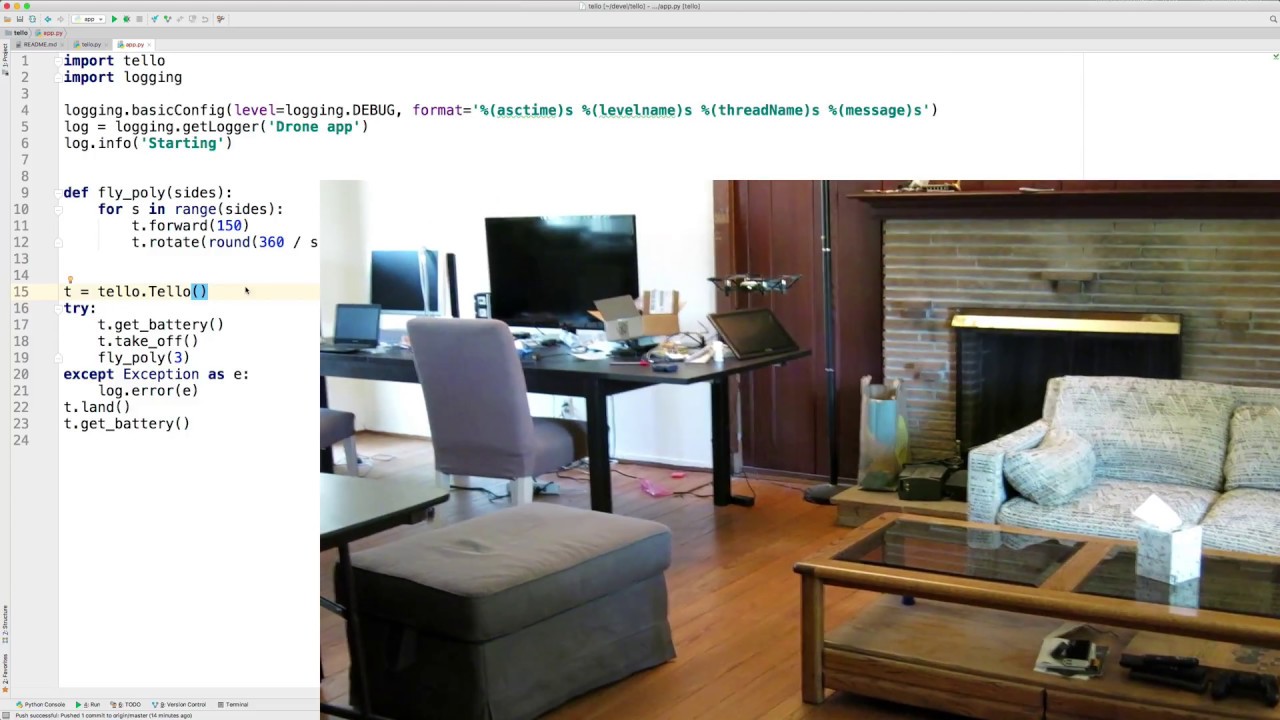 Python Code Flies Tello Drone Around Polygon