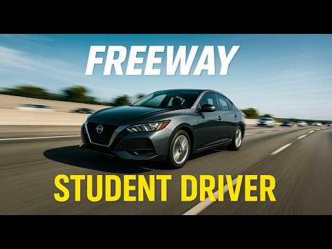 Freeway Driving Lesson. Student 1st Time on the Freeway. Almost Side Swiped! #studentdriver #freeway
